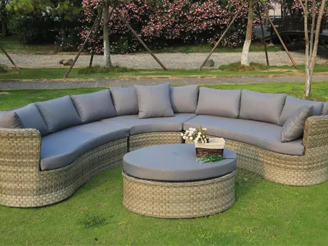 Finest China Half Moon Curved Rattan Corner Sofa Set Sale - China Joy ...